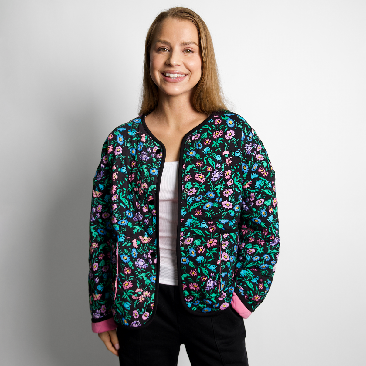 QUINN Midnight Bloom Quilted Jacket – 93 Play Street